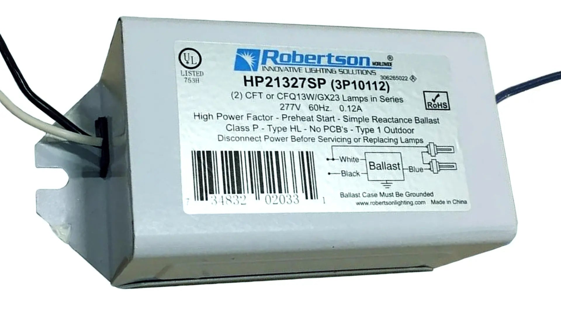 Robertson HP21327SP /C V2 Magnetic Preheat Start Ballast ...