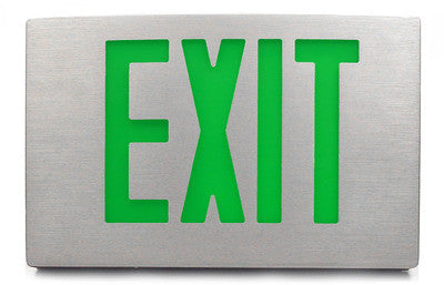 Cast Aluminum LED Exit Sign - Single Faced with canopy - 120/277V ...